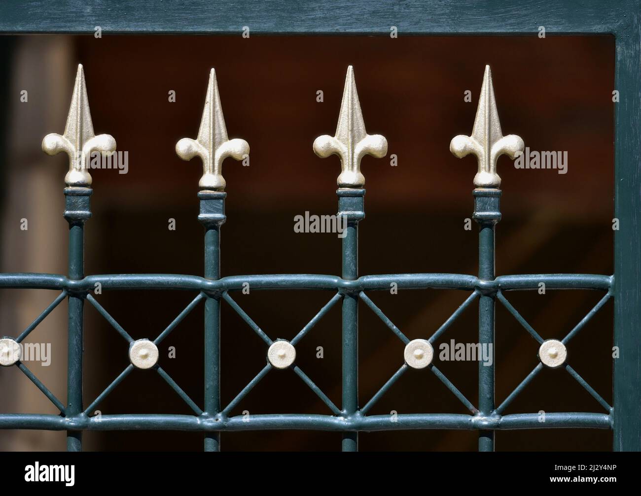 Traditional handcrafted fence wrought iron railing in Andritsaina ...