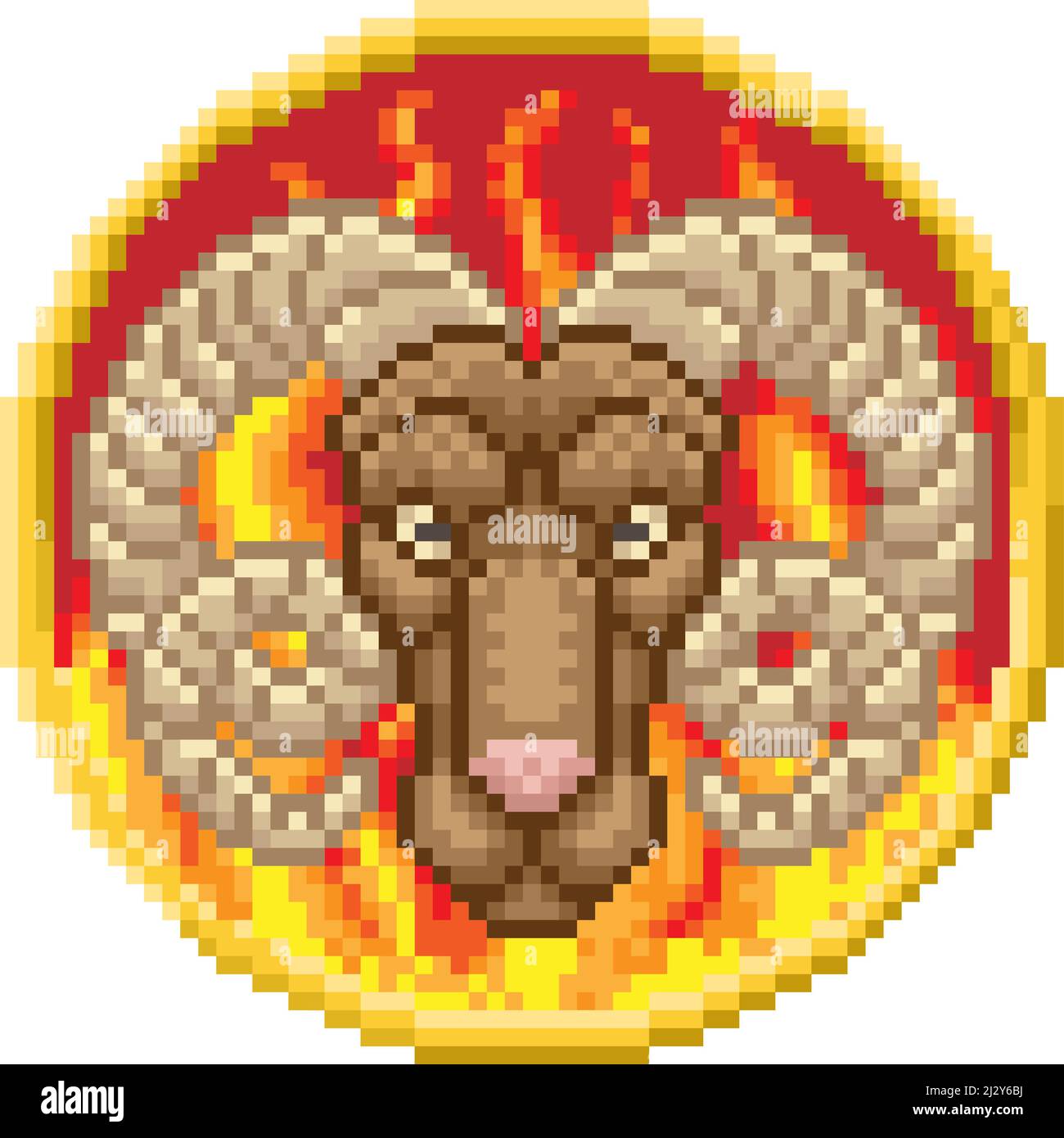 Zodiac Horoscope Astrology Aries Pixel Art Sign Stock Vector Image & Art - Alamy