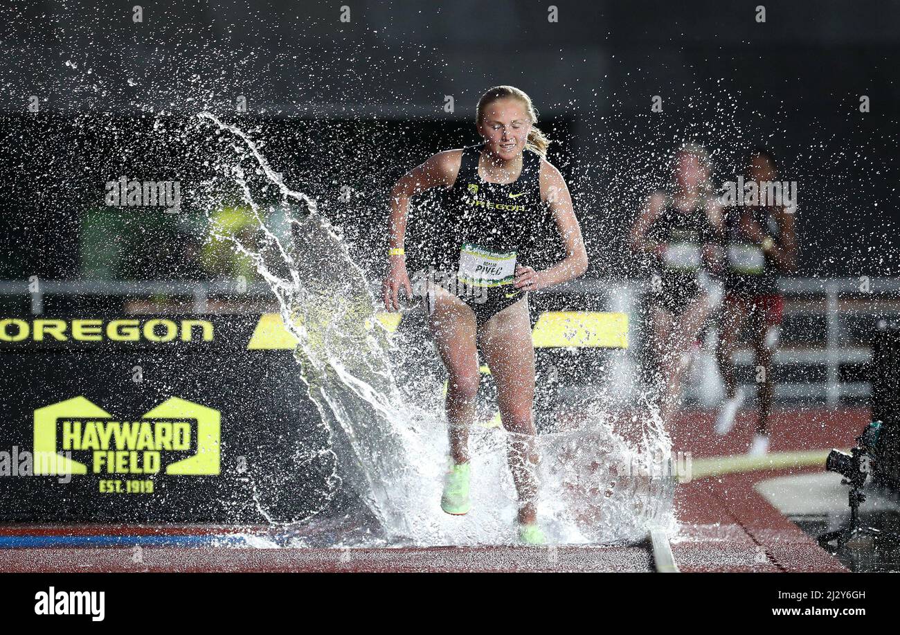 April 1, 2022: Malia Pivec of the University of Oregon wins the Women's ...