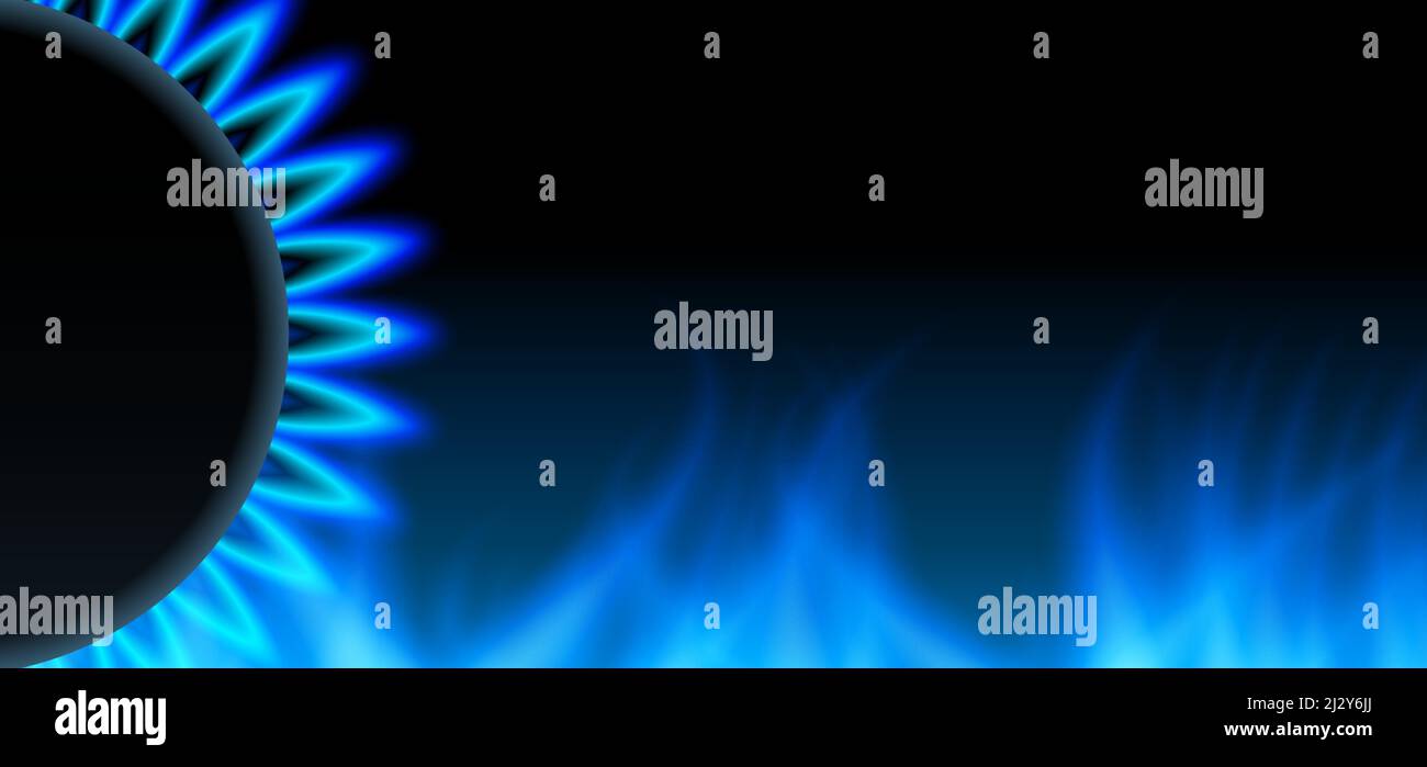 Abstract background with gas flame. Dark blue banner. Neon illustration ... Abstract background with gas flame. Dark blue banner. Neon illustration ...