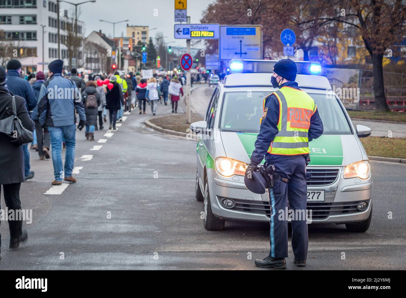 Regensburg, Bavaria, Germany, 26 January 2022: Police press officer in ...