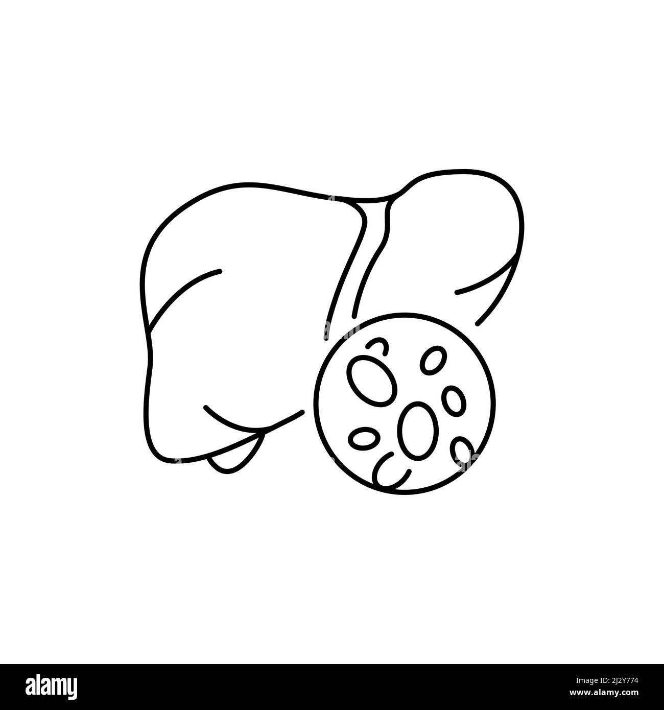 Fatty liver dystrophy color line icon. Human diseases. Pictogram for ...