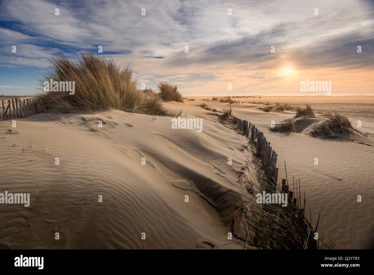 The beautiful sea beach sand view at sunset Stock Photo - Alamy