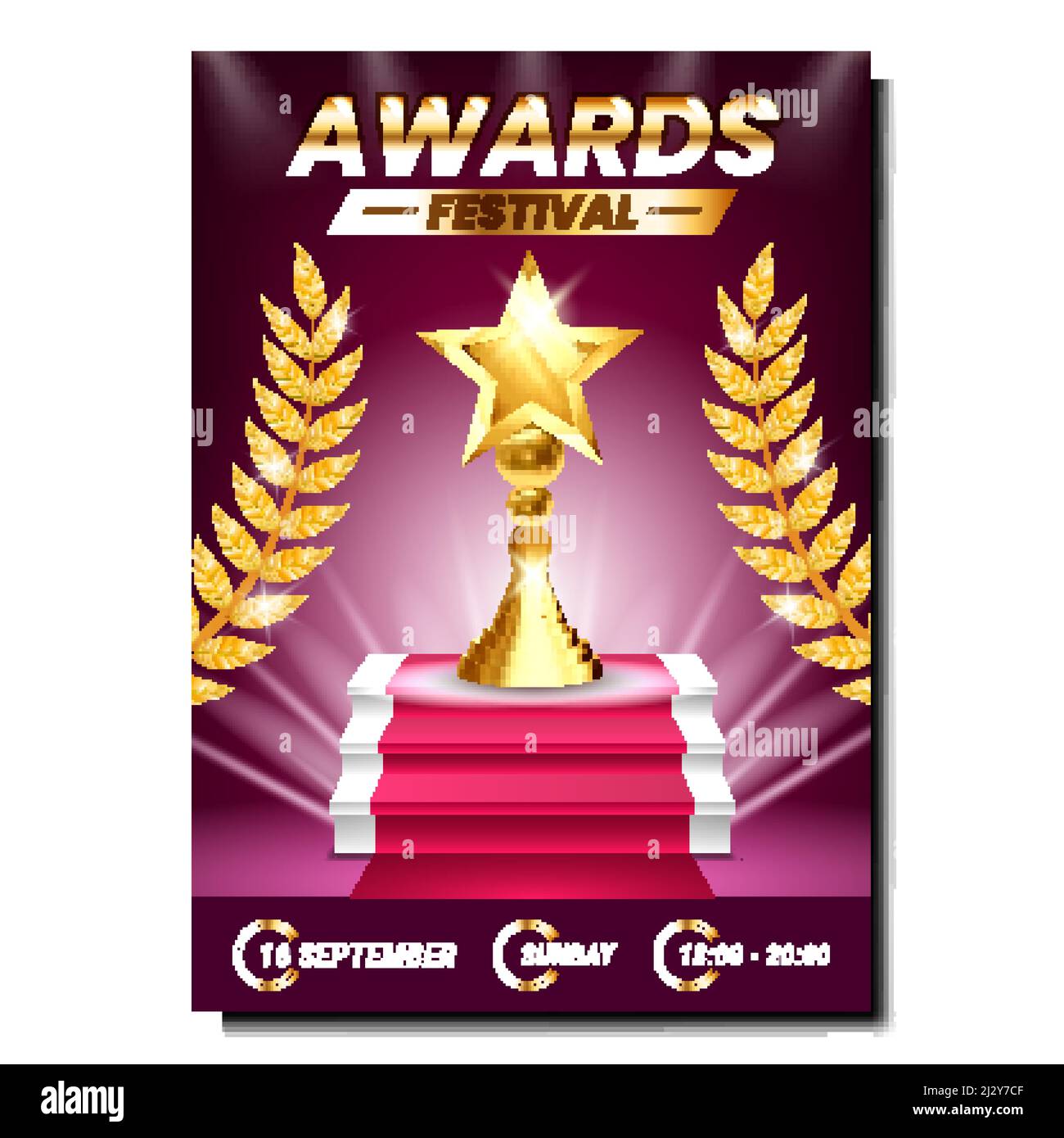 Award Festival Creative Promotional Banner Vector Stock Vector Image ...