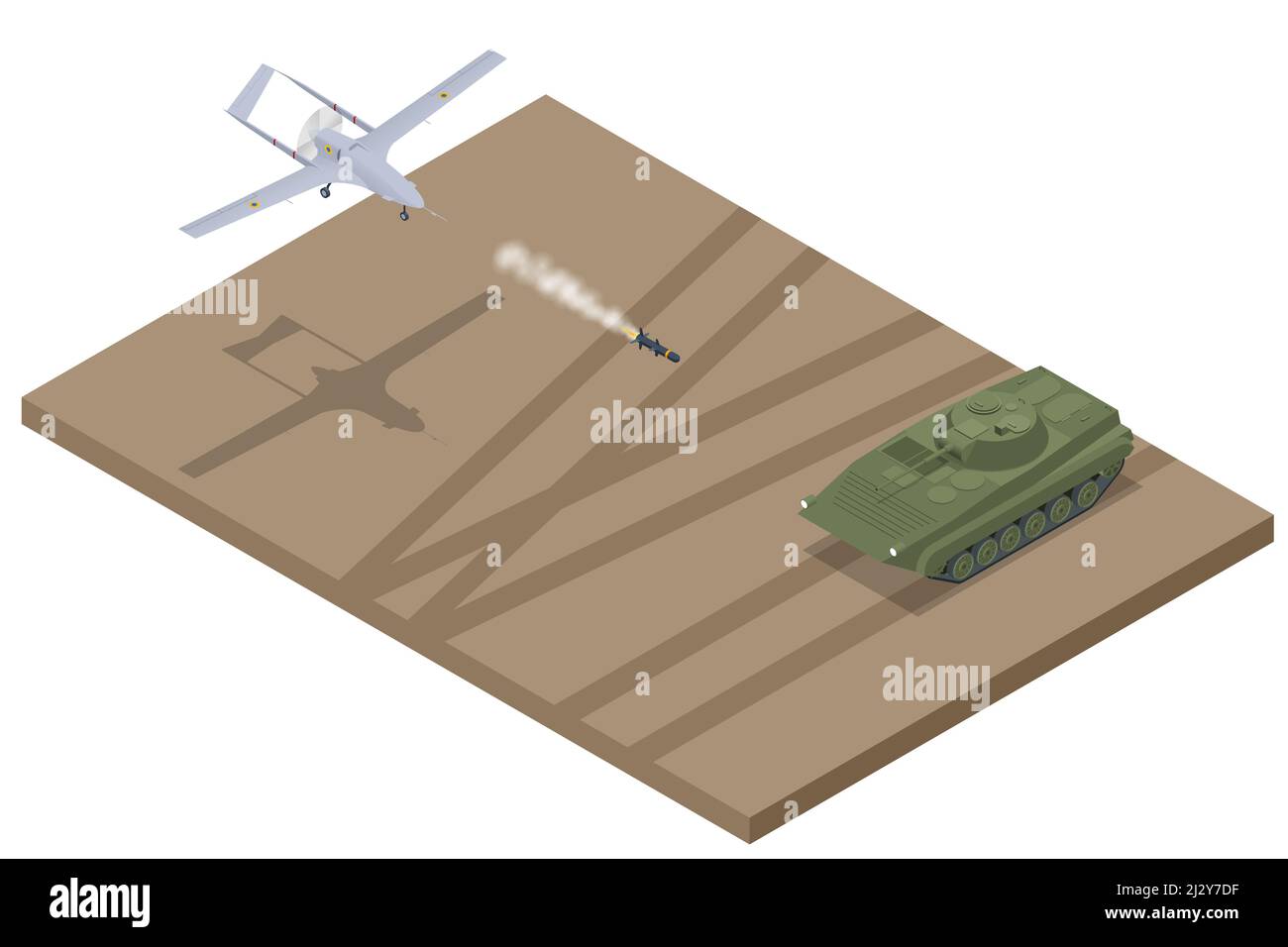 Isometric Unmanned combat aerial vehicle. Medium-altitude long ...