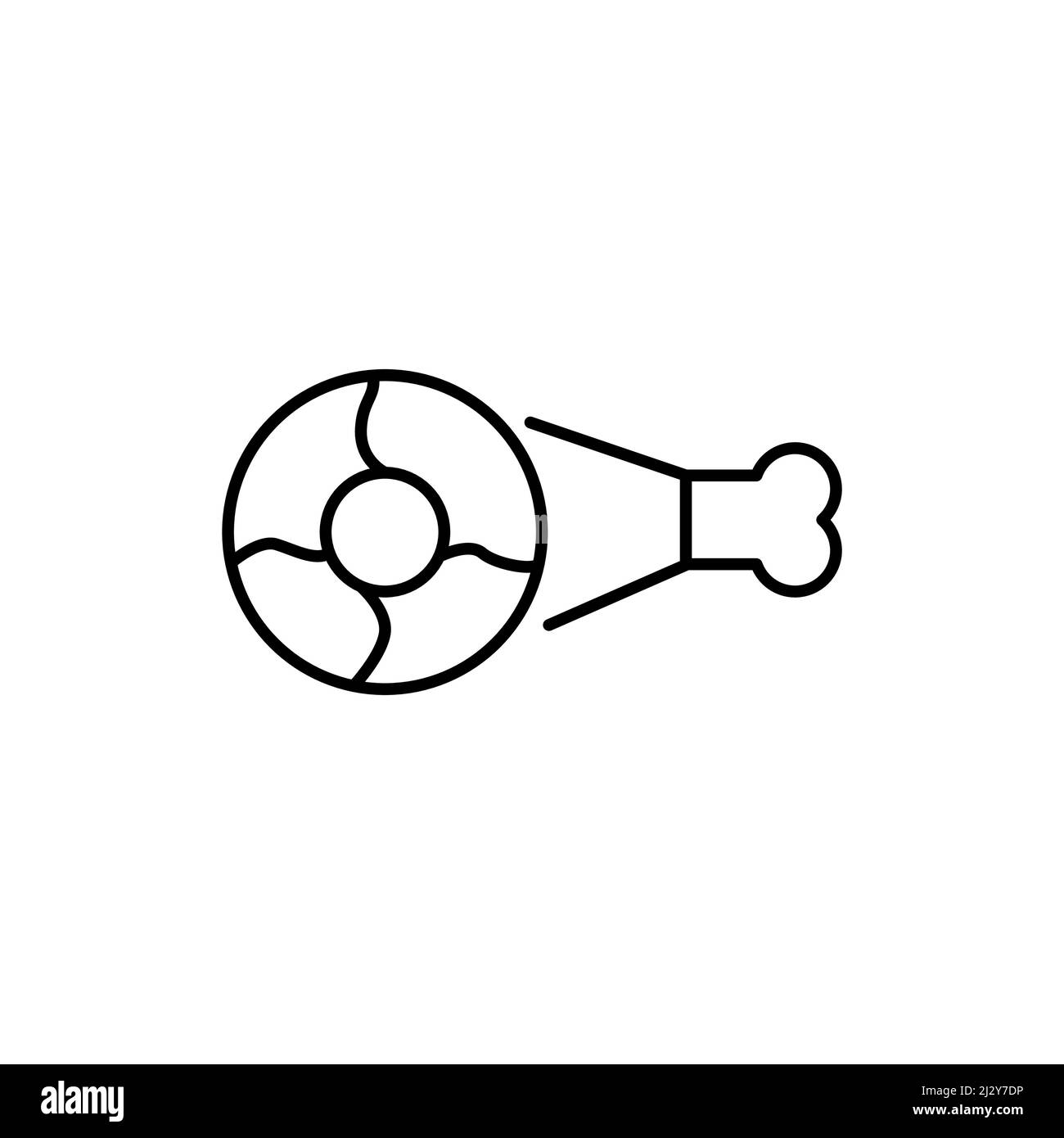 Beef leg color line icon. Cutting meat. Pictogram for web page, mobile ...