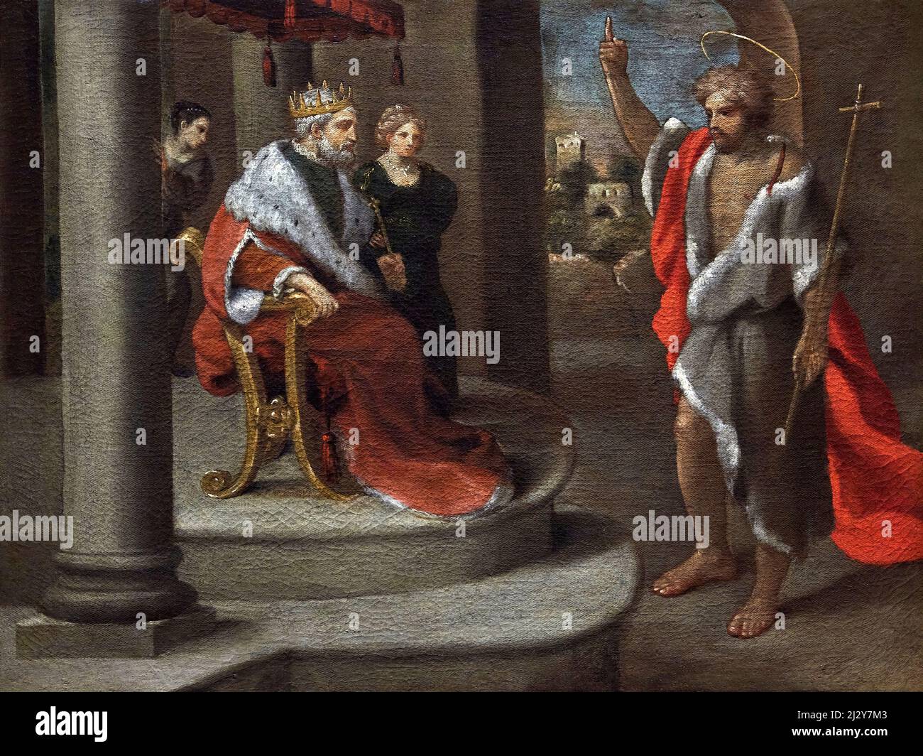 St. John the Baptist before Herod - oil on canvas - Giuseppe Caletti ...