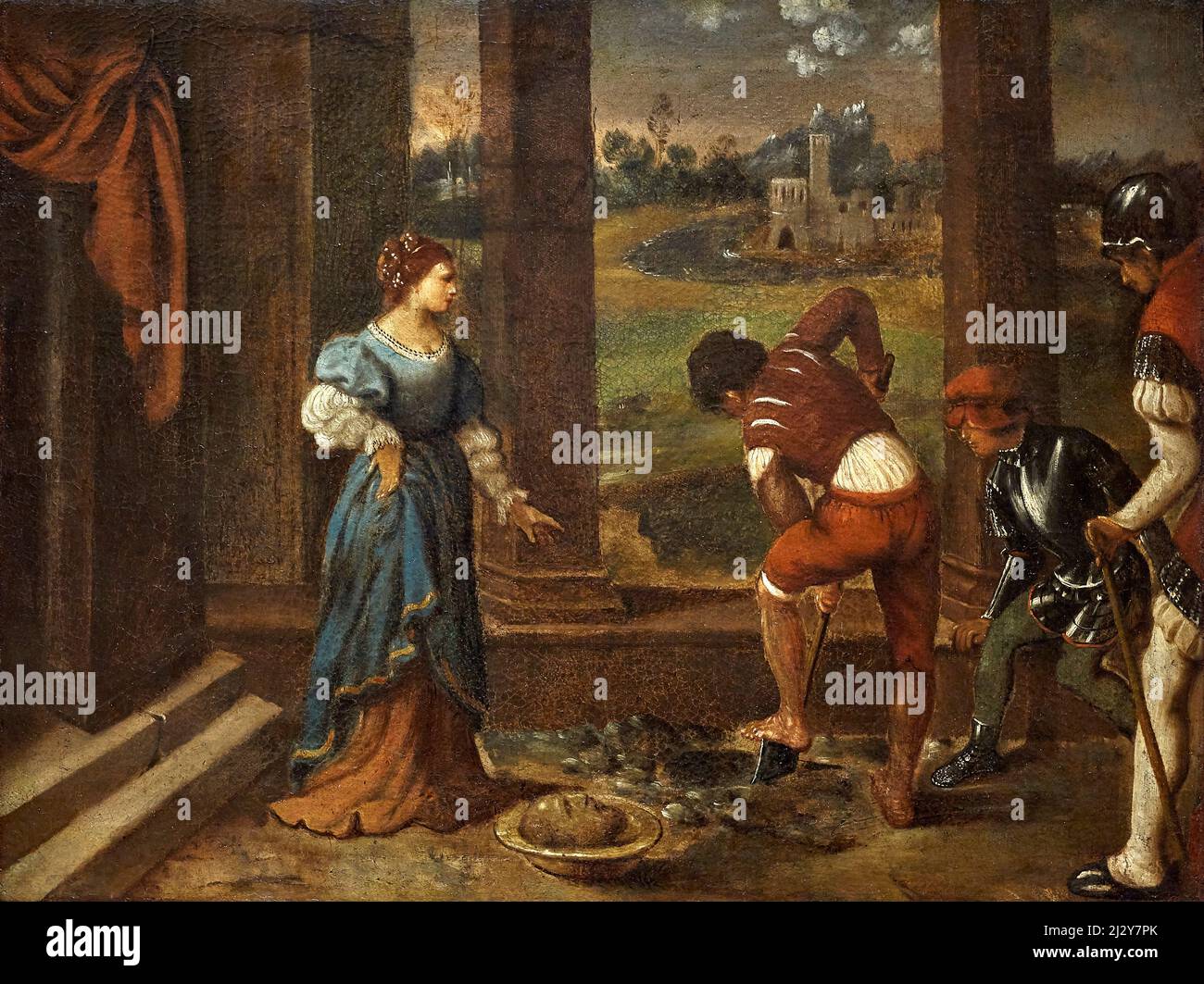 Herodias has the Baptist’s head buried - oil on canvas - Giuseppe ...