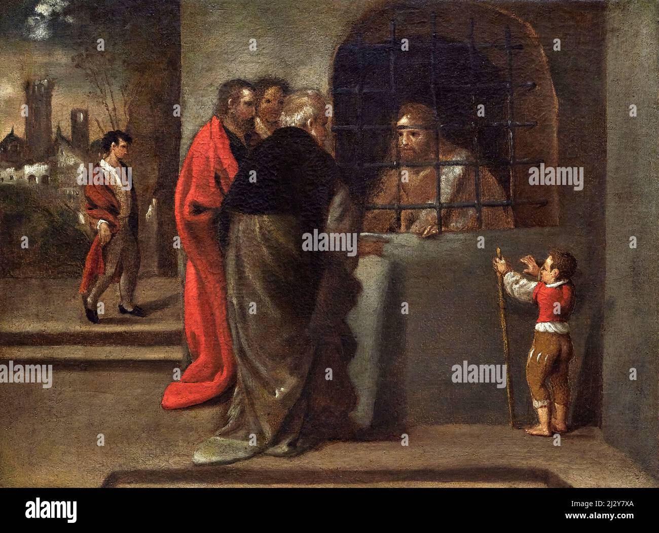The Baptist visited in prison by his followers - oil on canvas ...