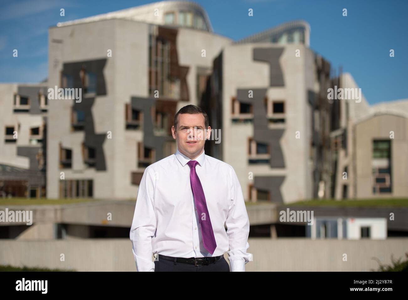 Douglas ross white shirt portrait scottish parliament hi-res stock ...