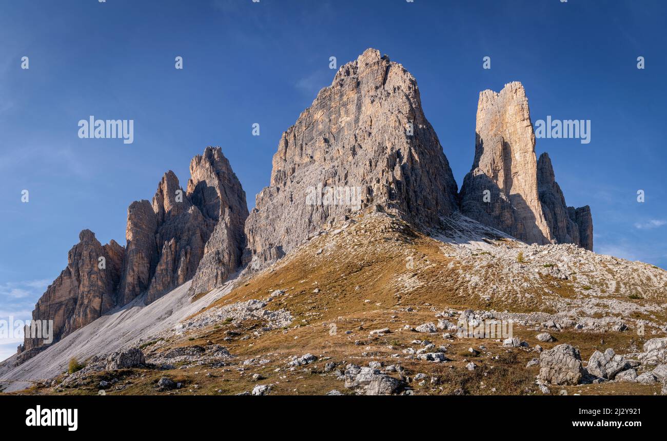 On the south side of the Three Peaks, Auronzo, Dolomites, Italy, Europe ...