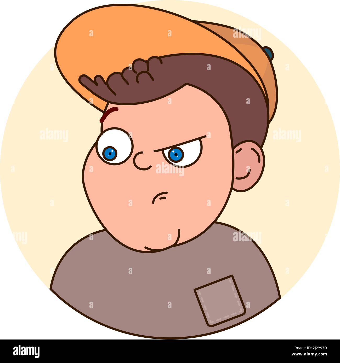 Cute little baby with suspicious face emotion Stock Vector Image & Art ...