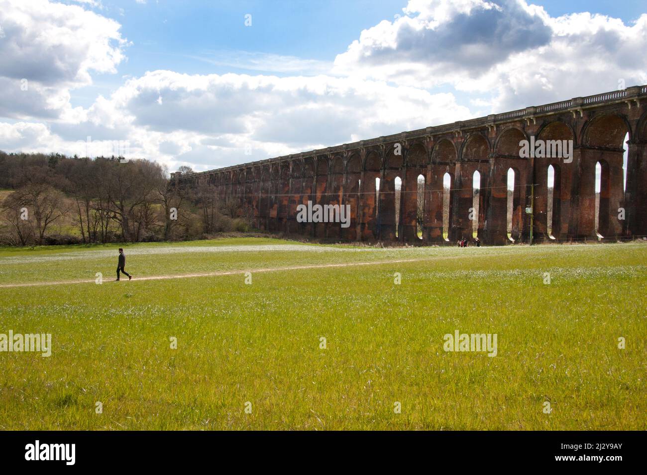 Balcombe viaduct built in 1940 for the London to Brighton railway rises ...