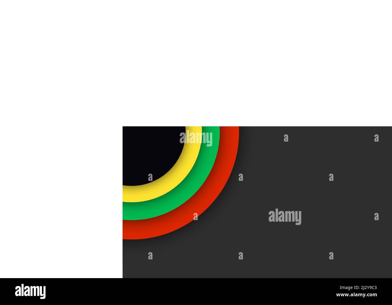 Black History Month. Abstract red, yellow, green circle color banner on ...