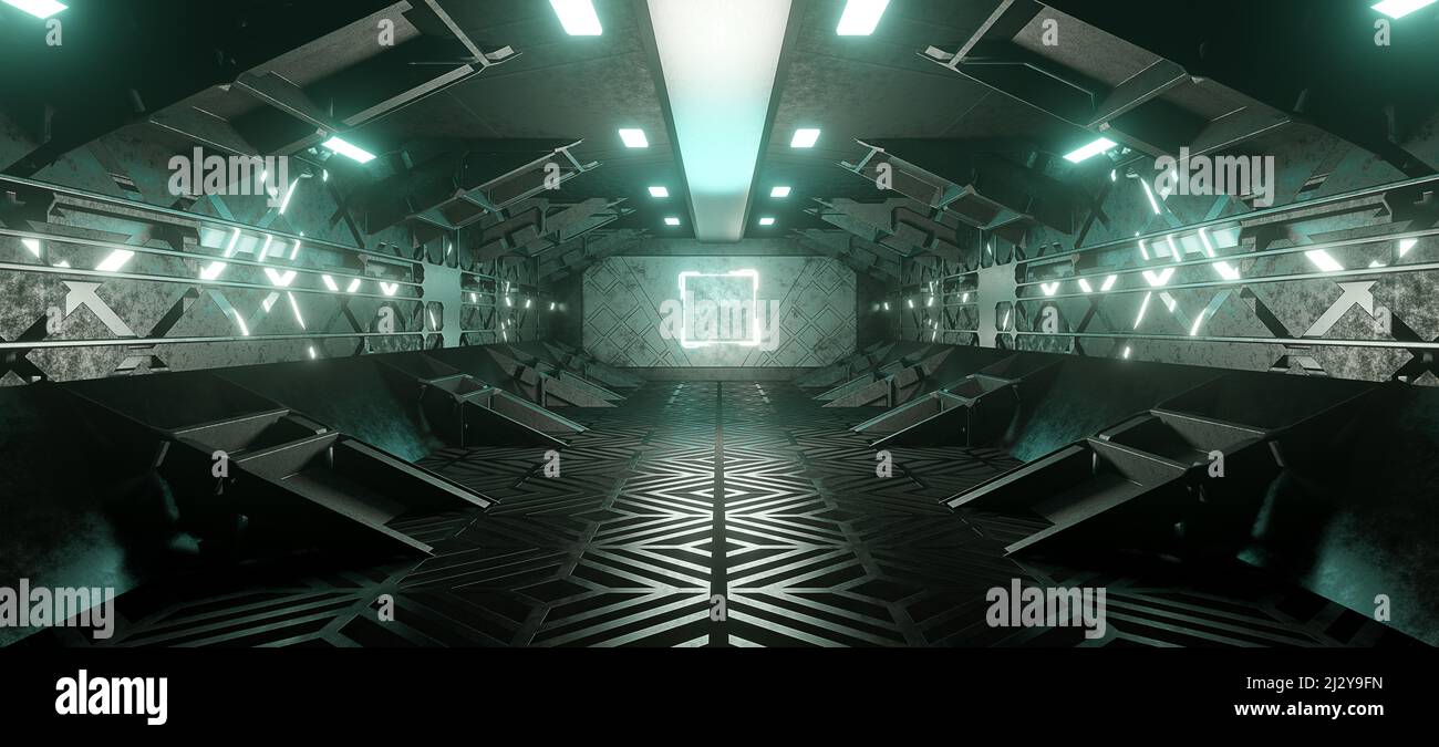 Cyber Technology Room Neon Lighted Light Grey Colors Background For Ads ...