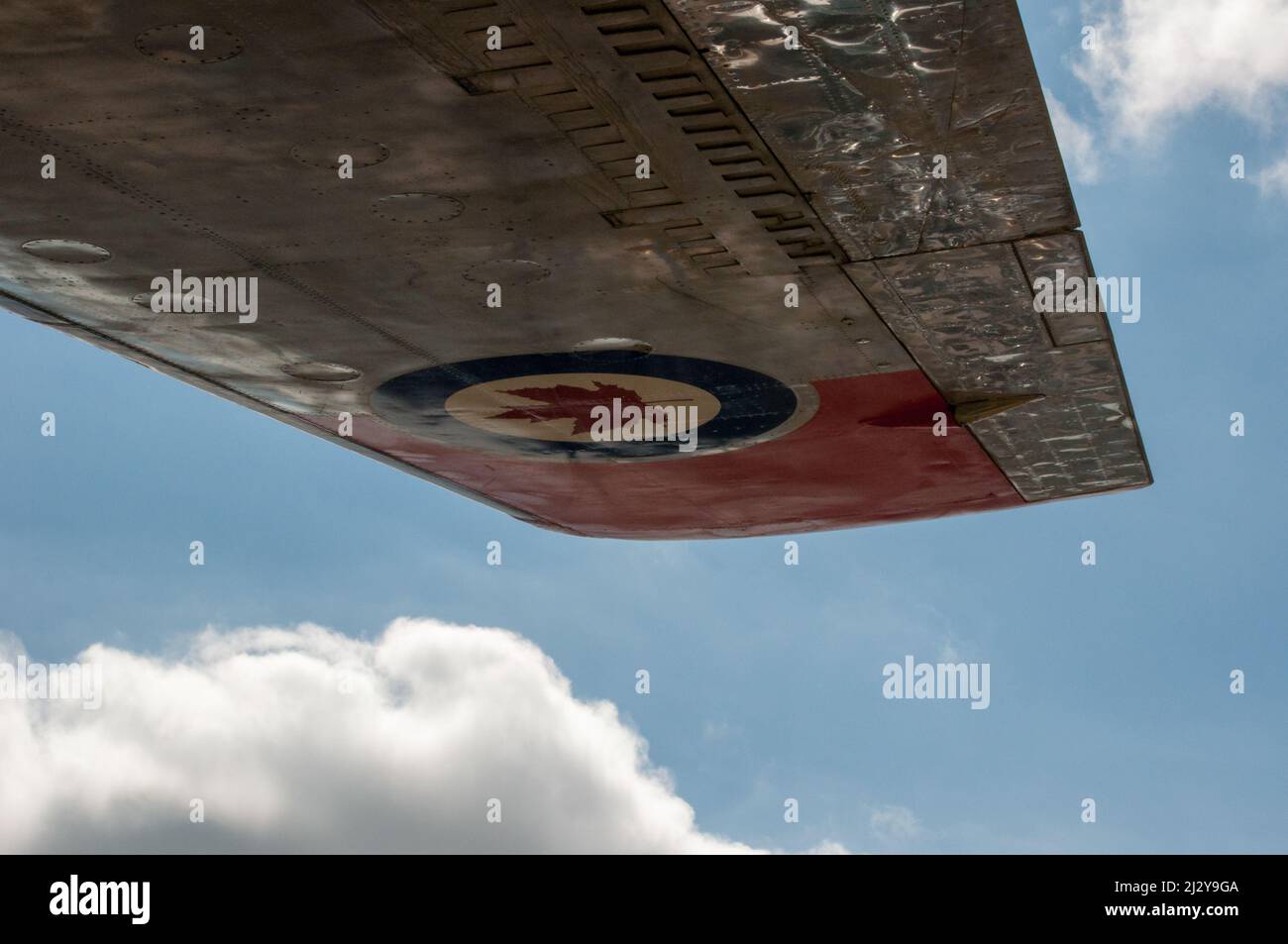 Royal Canadian Airforce Emblem on the underside of an Avro CF100 combat ...
