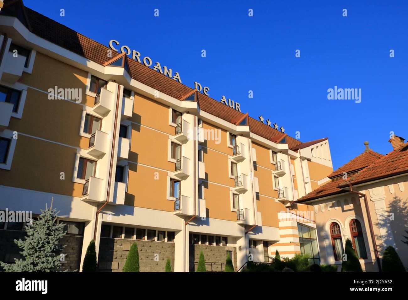 September 8 2021 - Bistrita, Bistritz, Romania: View of old houses in ...