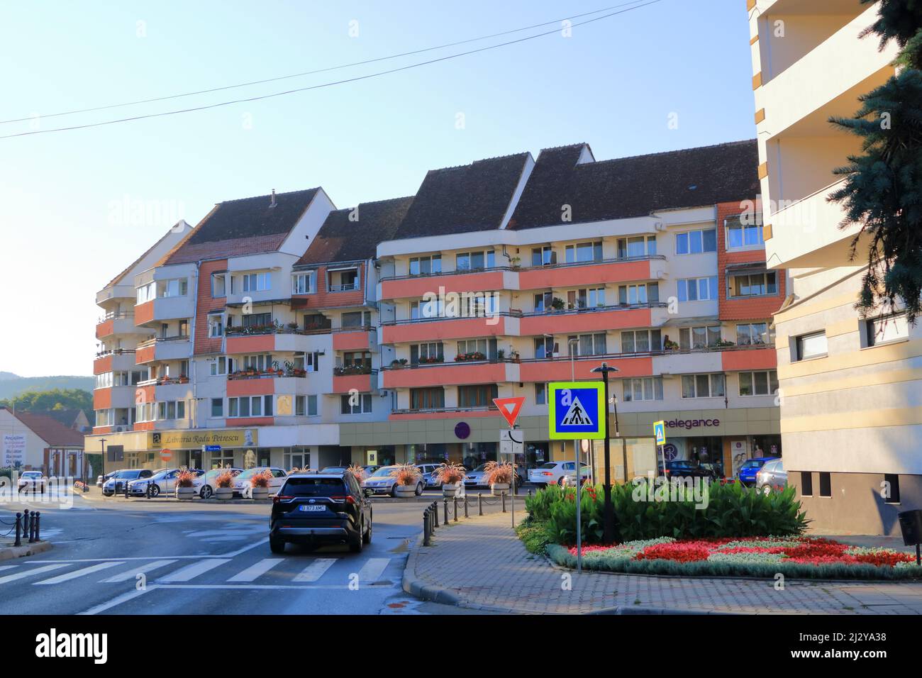 September 8 2021 - Bistrita, Bistritz, Romania: View of old houses in ...