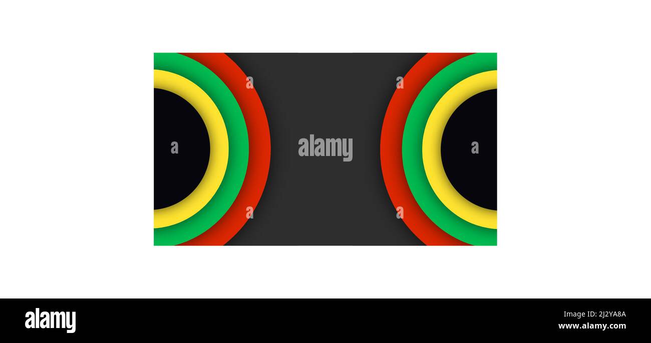 Black History Month. Abstract red, yellow, green circle color banner on ...