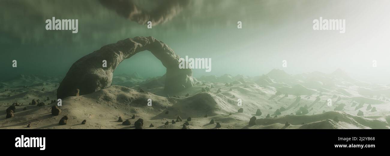 Rugged Landscape Terrain Underwater Dark Scene Stock Photo - Alamy