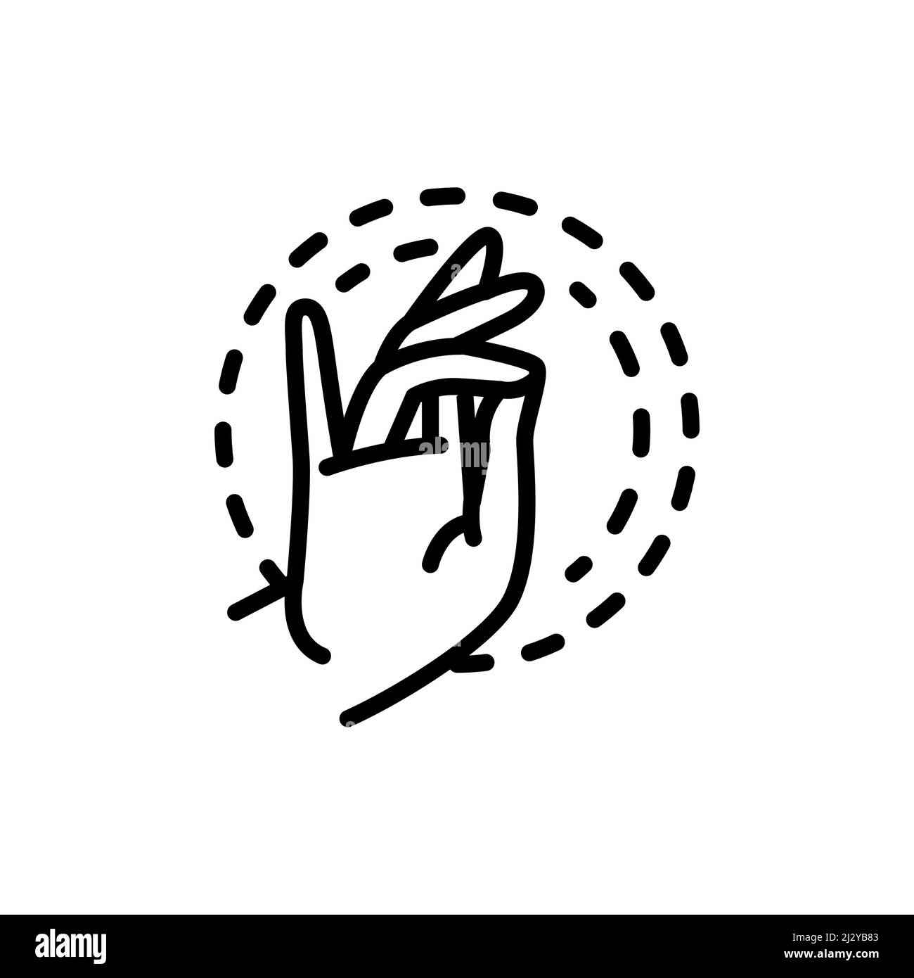 Gesture of the hand of Jesus Christ line color icon. Isolated vector ...