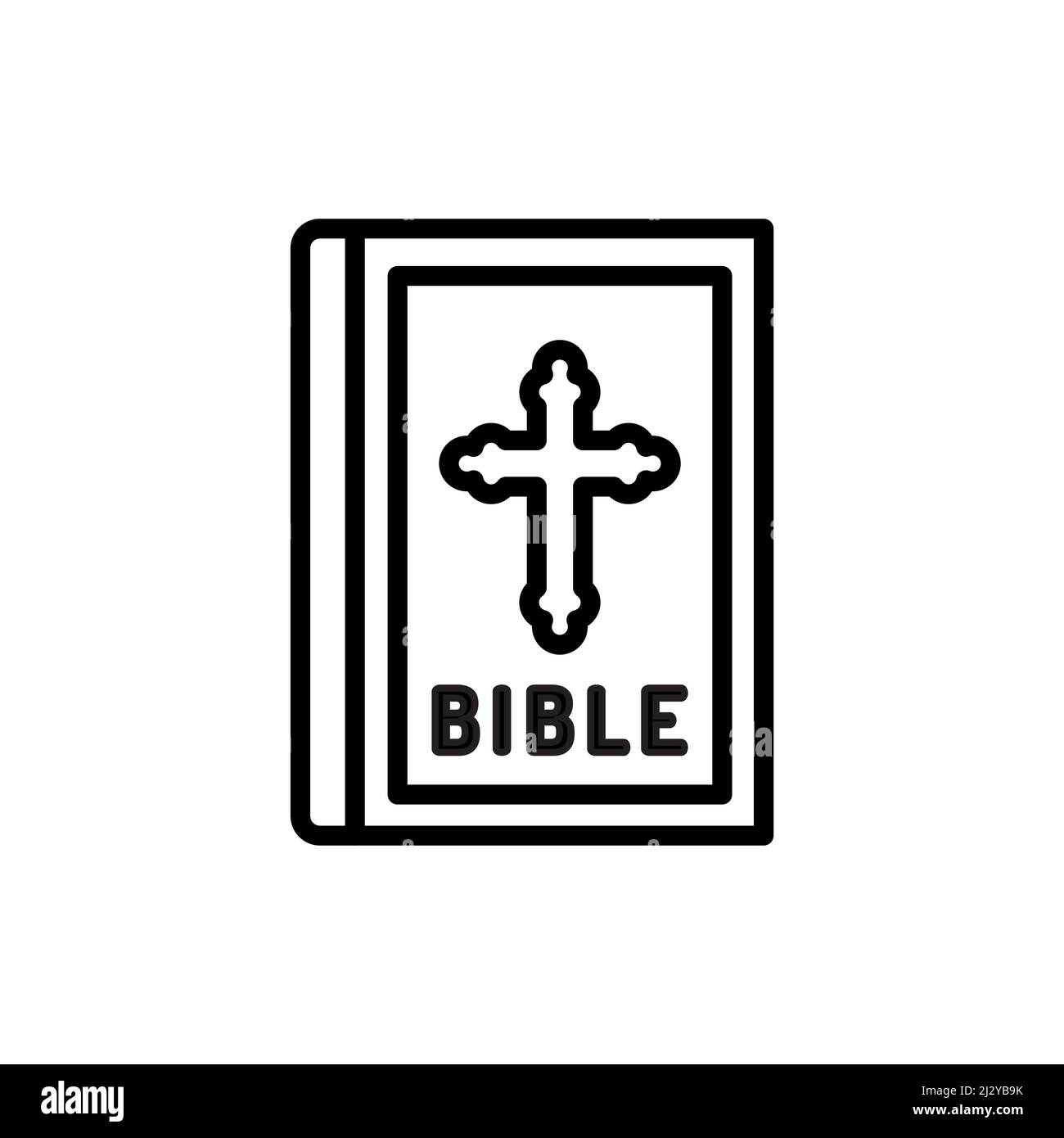 Holy Bible line color icon. Isolated vector element. Outline pictogram ...