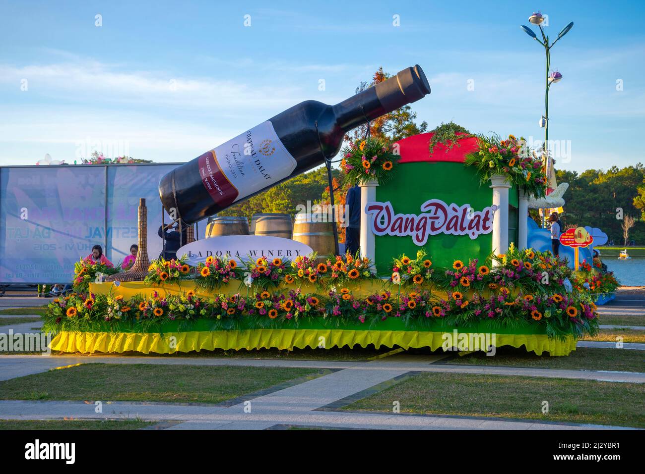 Wine Bottle Art Installation Fleur De Wine Metal Wall Art