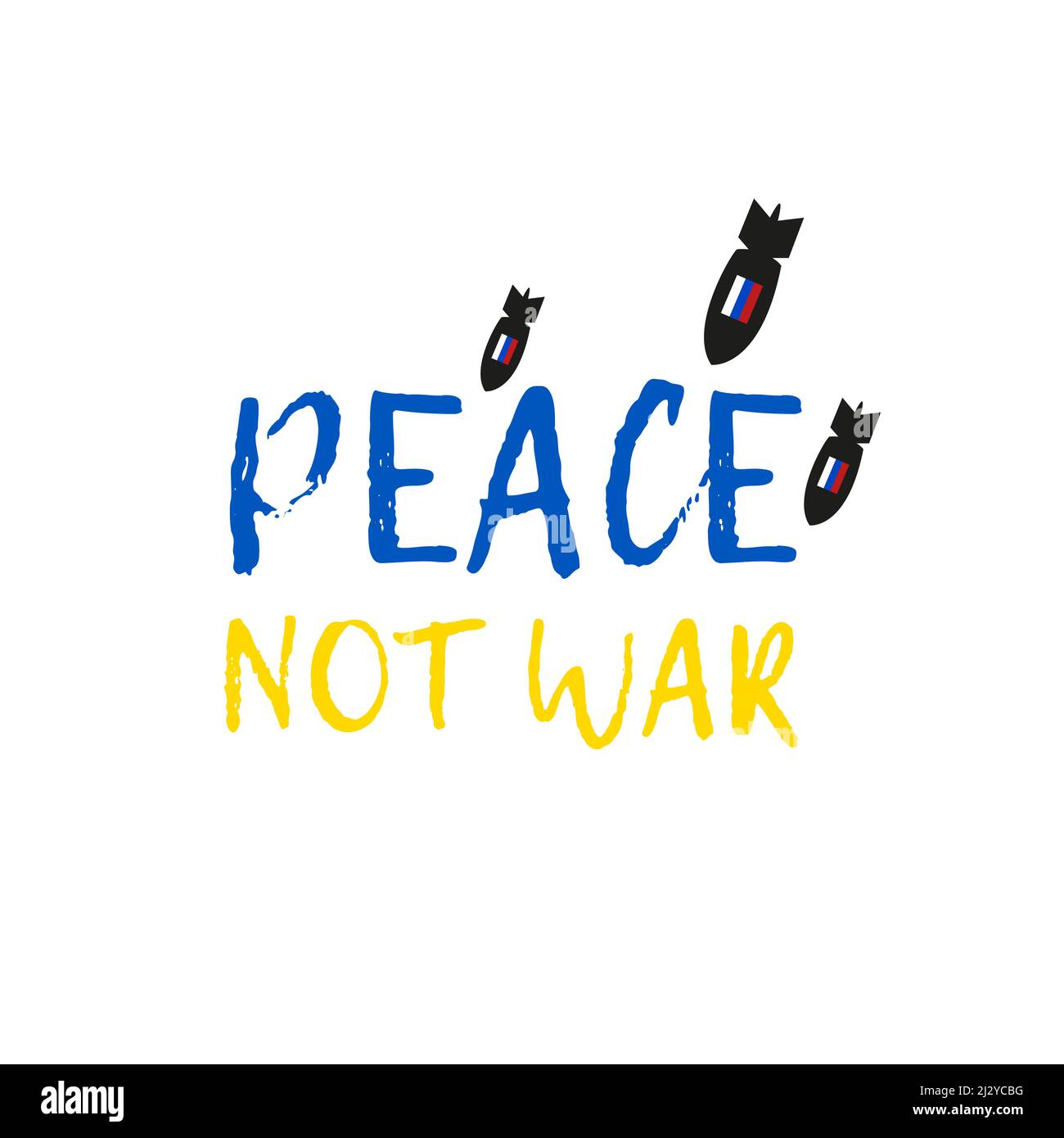 Peace Not War. Stop War in Ukraine. Vector Illustration Stock Vector ...