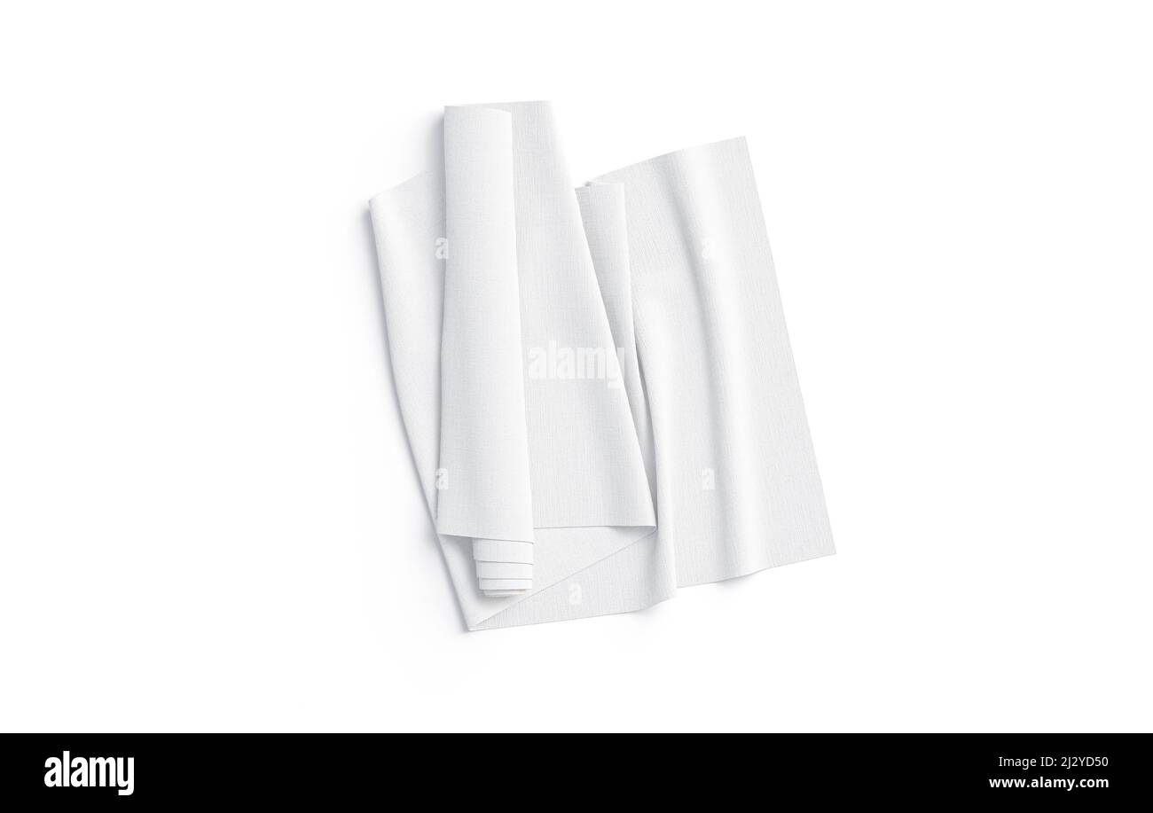 Blank white fabric unfolded roll mock up, top view Stock Photo - Alamy