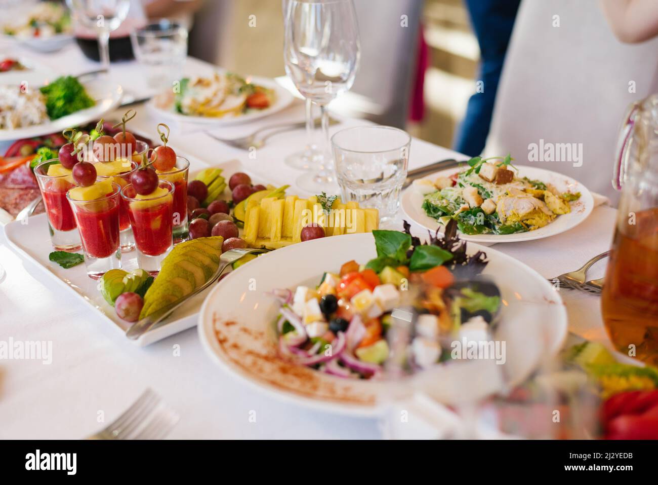 Beautiful catering banquet buffet table Stock Photo - Alamy
