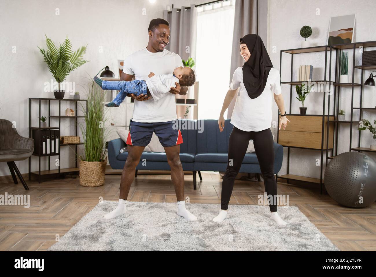 Sport, fitness, lifestyle and people concept. Smiling african man with ...