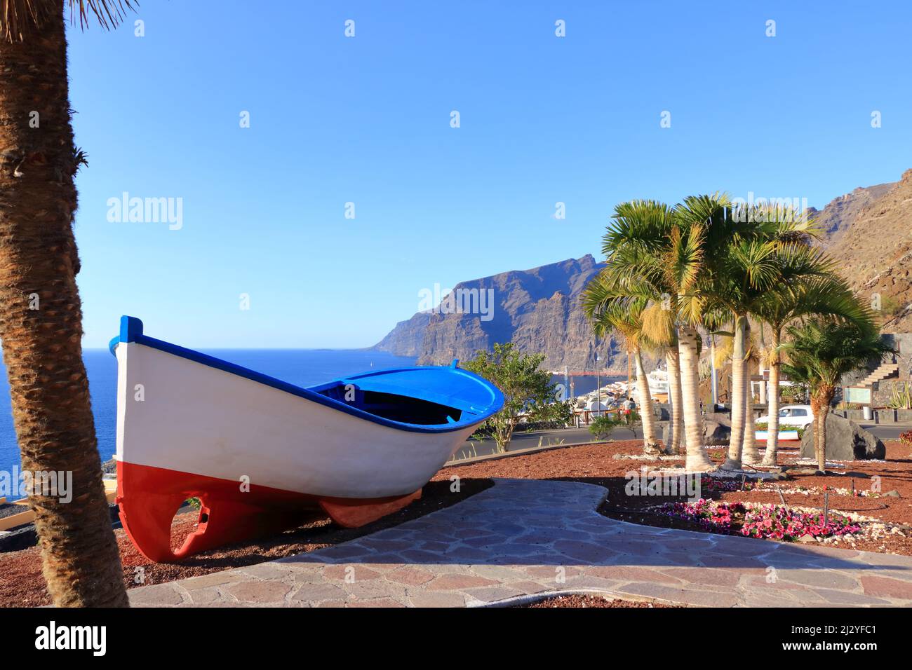 The old fishing boat at the Mirador de El Archipenque overlooking the ...