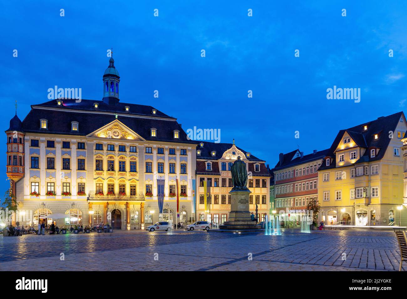 Coburg; marketplace; City Hall; Prince Albert Monument Stock Photo - Alamy