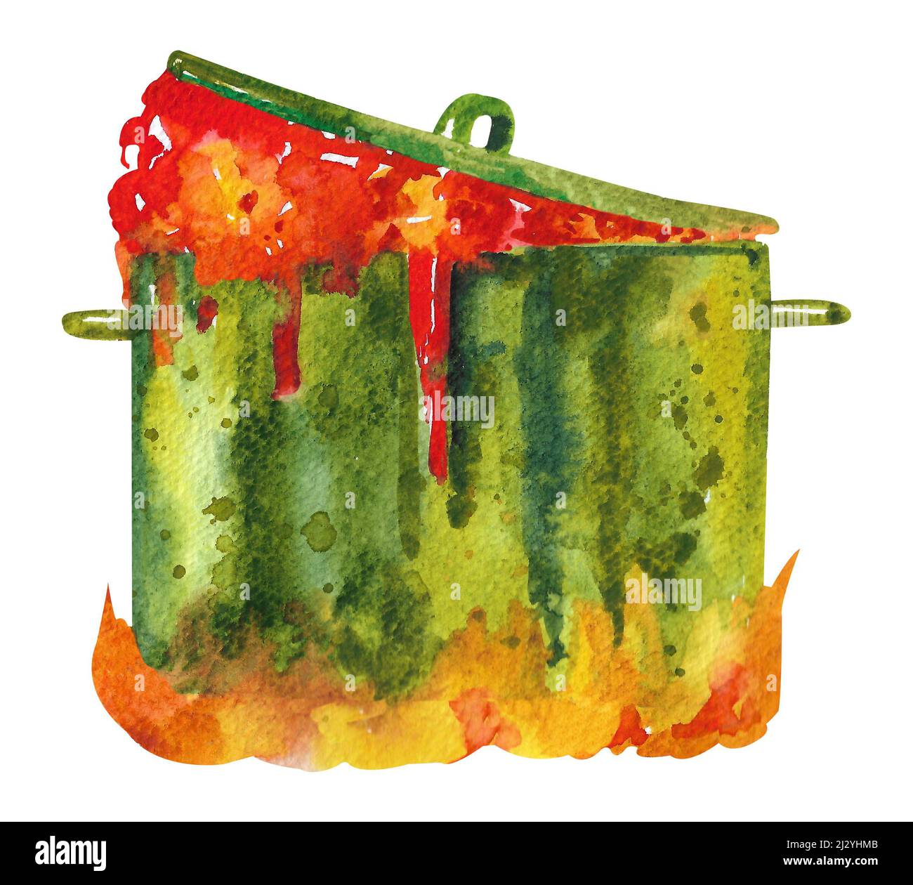 Vintage iron skillet illustration hi-res stock photography and images ...