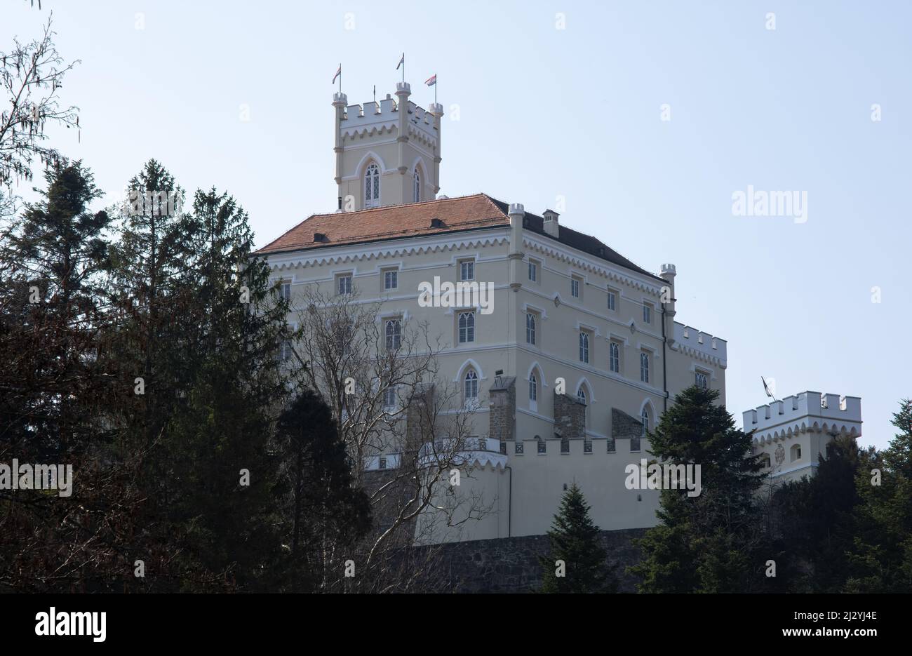 Trakoscan, Croatia - March 25, 2022: Trakoscan Castle is a 13th-century ...