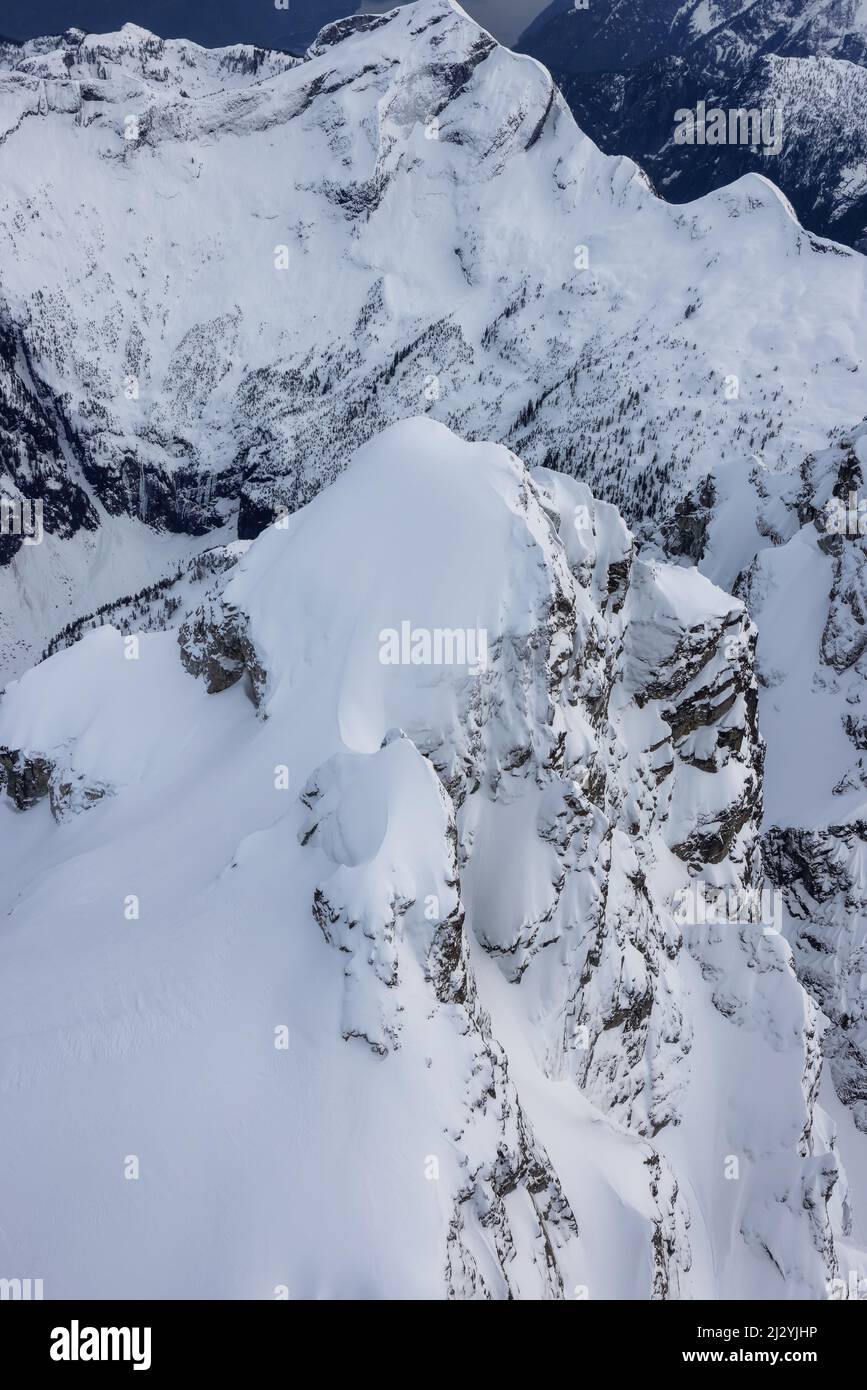 Aerial View of Mount Judge and Canadian Rocky Mountain Landscape Stock ...