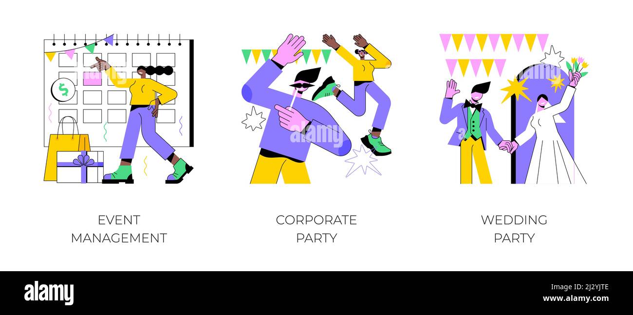 Entertainment service abstract concept vector illustration set. Event ...