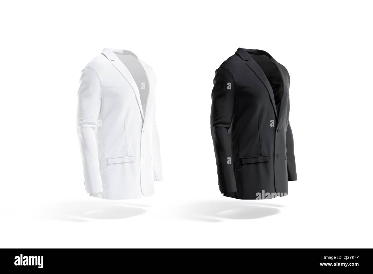 Blank black and white men blazer mockup, side view Stock Photo - Alamy
