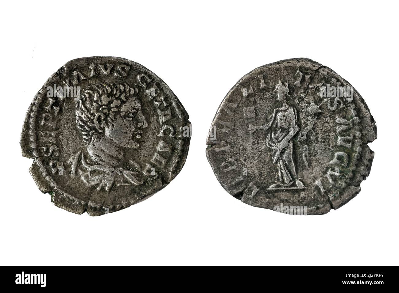 Roman Coin - Roman denarius of Emperor Geta Stock Photo - Alamy