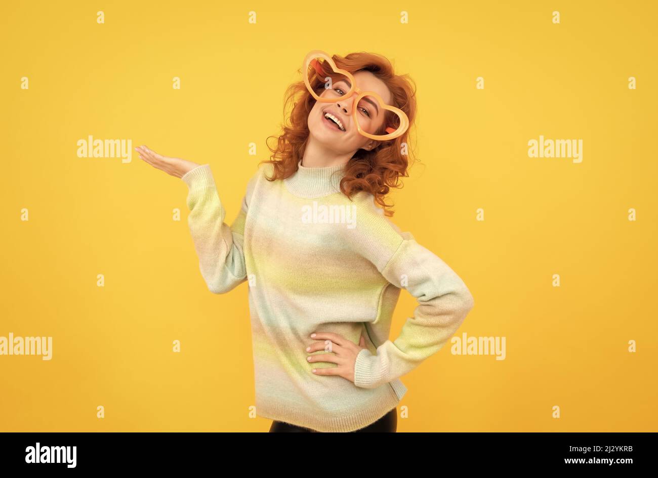 in playful mood. express happiness. positive emotions. portrait of ...