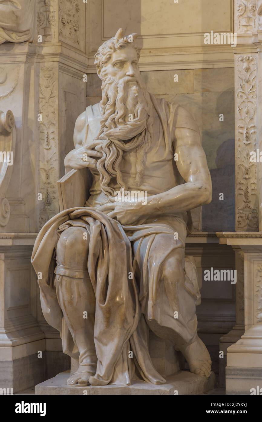 Rome, San Pietro in Vincoli, tomb of Pope Julius II with Moses by ...