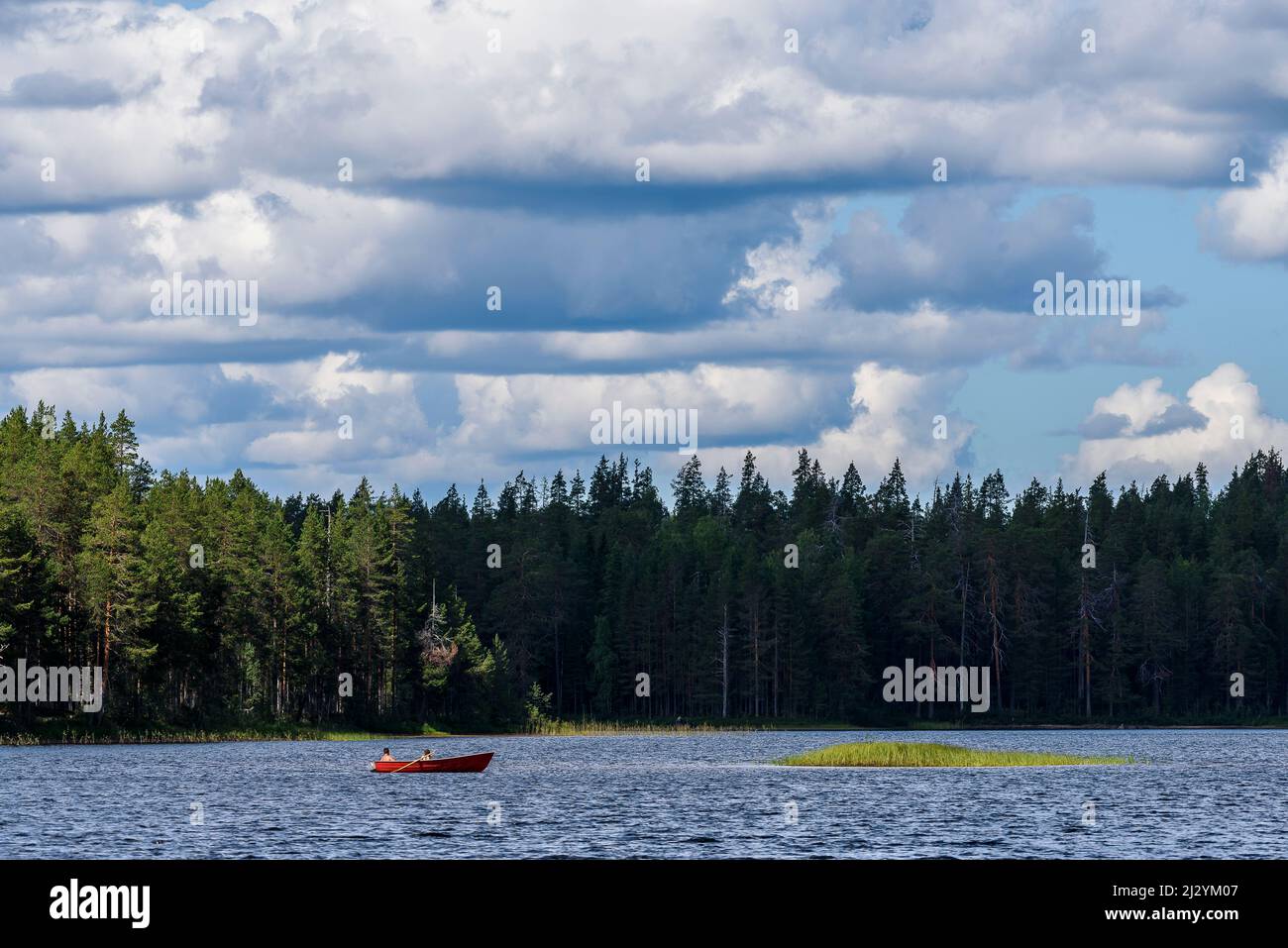 Rowboat in Patvinsuo National Park, Finland Stock Photo - Alamy