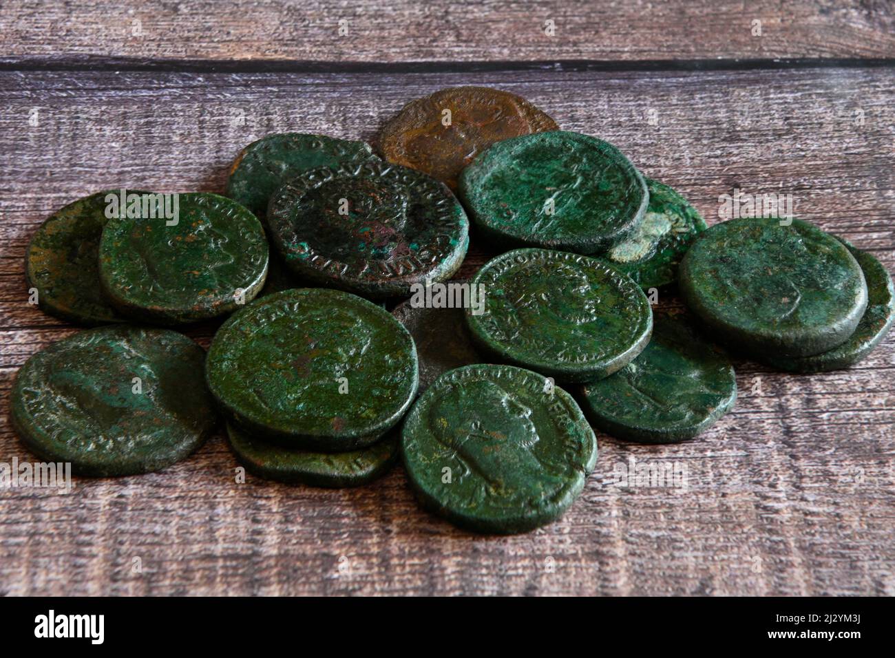 Roman coin - Roman Sestertius of the Empire Stock Photo - Alamy