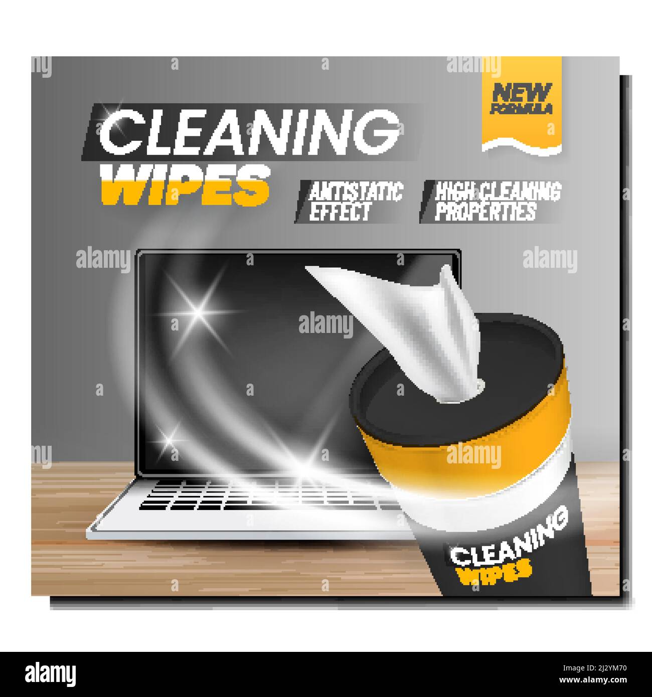Cleaning Wipes Creative Promotion Banner Vector Stock Vector Image ...