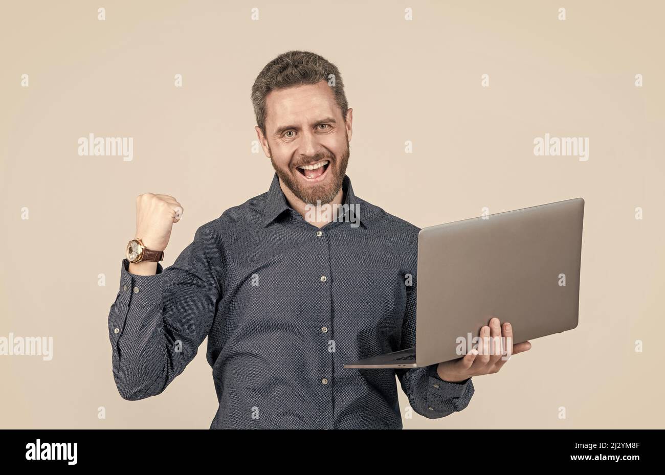 business success. programmer man use pc. entrepreneur or manager. agile business Stock Photo - Alamy