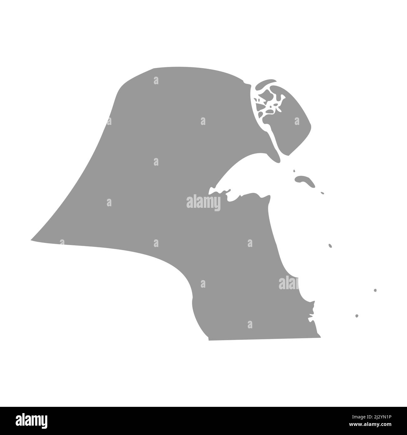 Kuwait vector country map silhouette Stock Vector Image & Art - Alamy