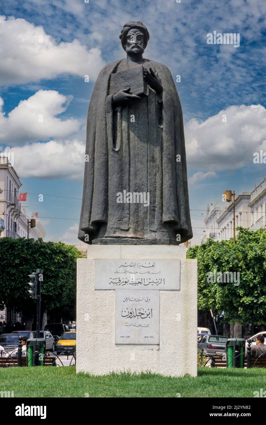 Tunis, Tunisia. Statue of Ibn Khaldun, Tunisian Historian and ...