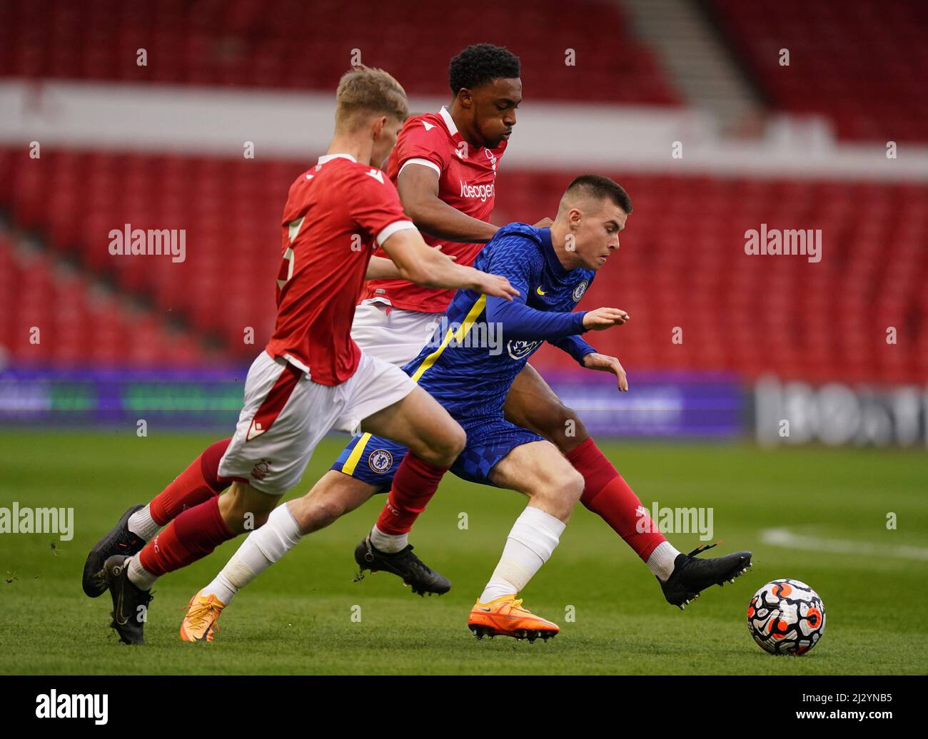 Nottingham Forest's Pharrell Johnson, Kyle McAdam and Chelsea's Ronnie ...