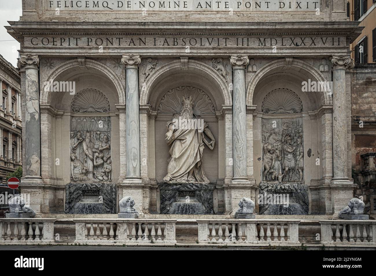 The Fontana dell'Acqua Felice, also called the Fountain of Moses Rome ...