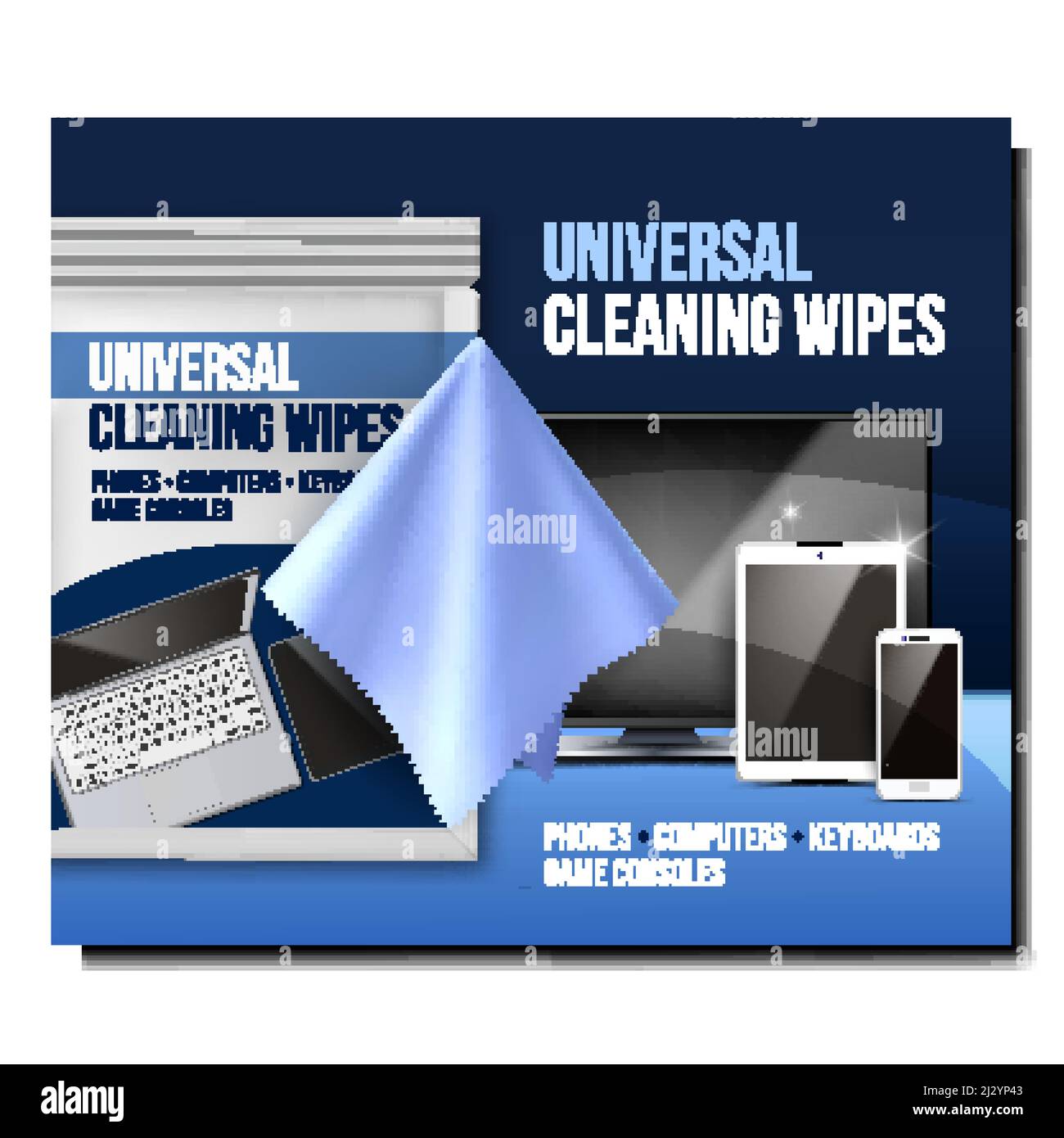 Universal Cleaning Wipes Promotion Poster Vector Stock Vector Image ...